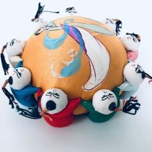 Other | Vintage Oriental Satin Pin Cushion Kid Wrestlers Chinese Design ...